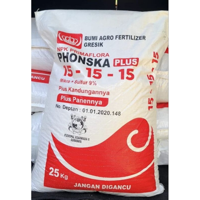 Jual Pupuk NPK Phonska Plus 15-15-15 25kg 25 kg Ponska Tanaman ...