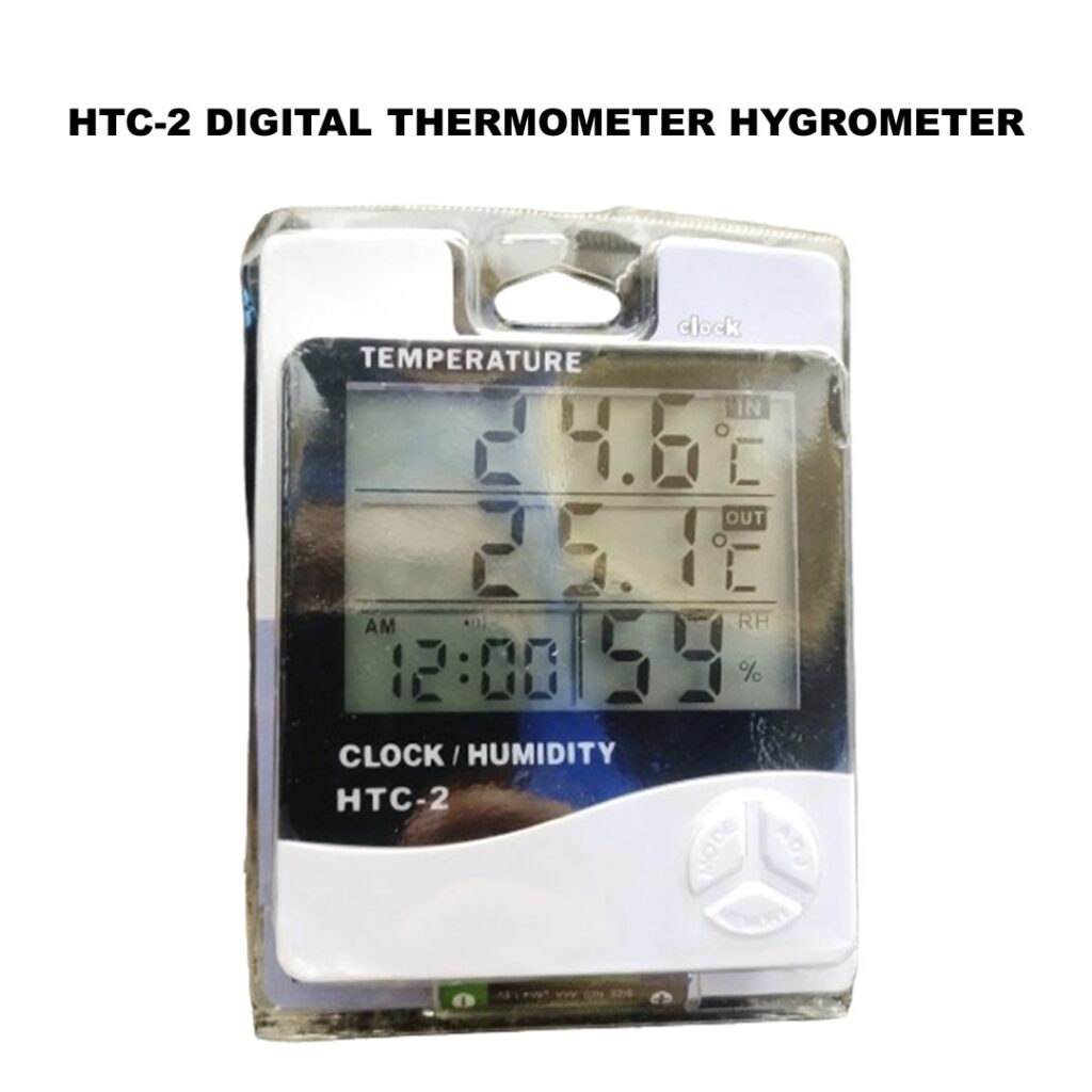 Jual HTC-2 Thermometer Suhu Hygrometer Clock Temperature Humidity Meter ...