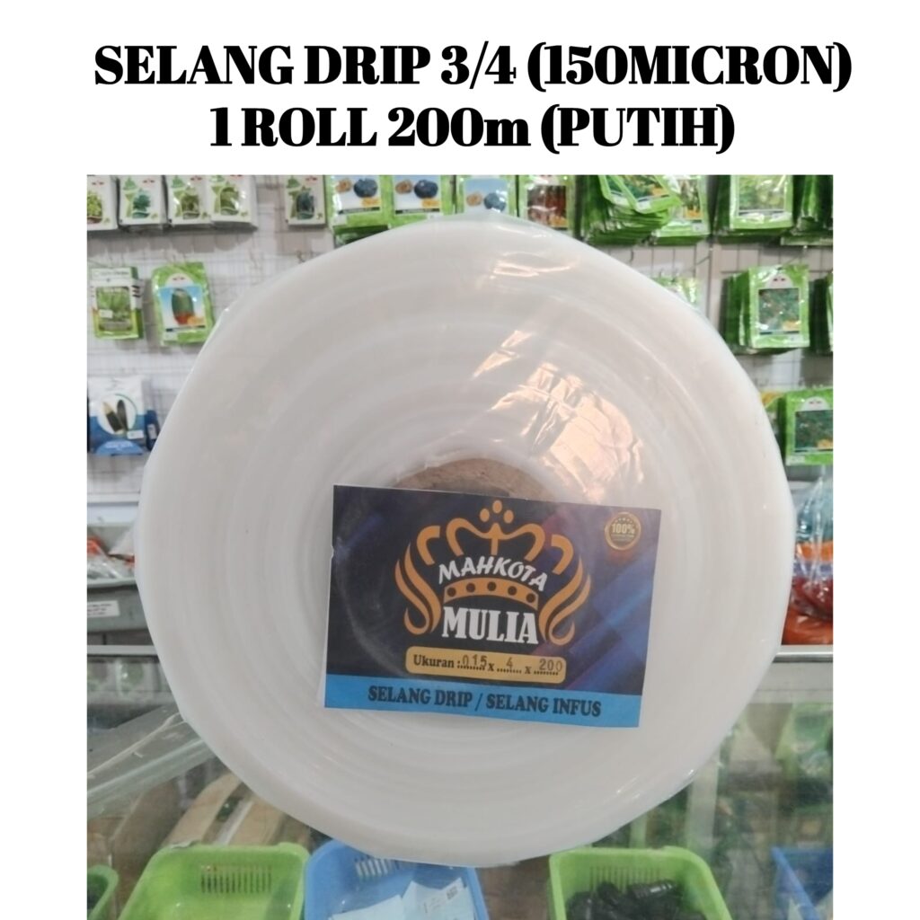 Jual Selang Drip Tape Putih 3/4″ 200 meter 150 mikron Lebar 4 cm ...